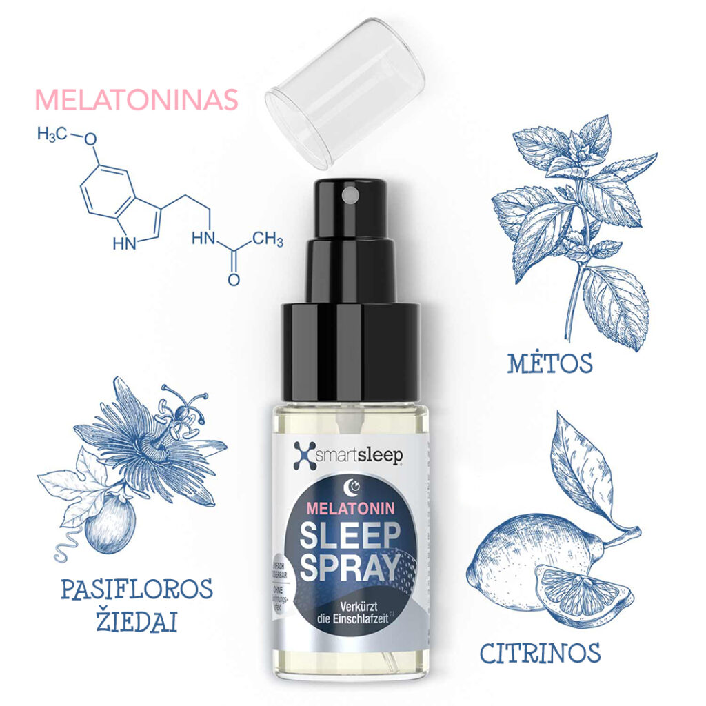 SMARTSLEEP® purškiamas Melatoninas miegui - MustBee